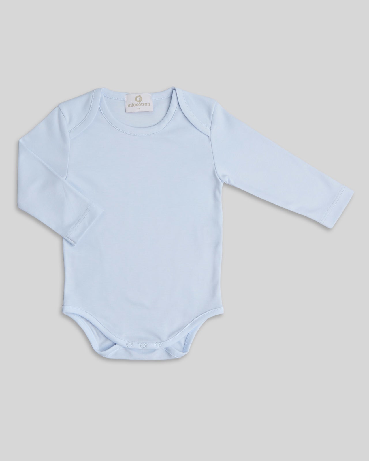 Body Pima Manga Larga Celeste – Miocotton Perú